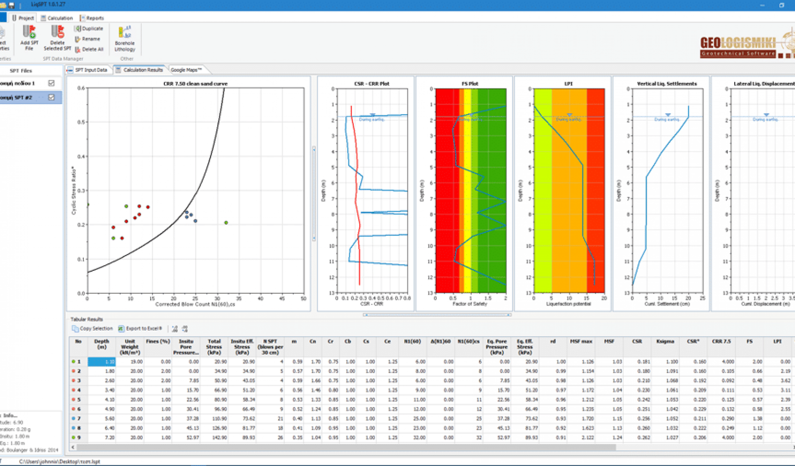 LiqSVs 2.0 – SPT & Vs liquefaction analysis software - GeoLogismiki
