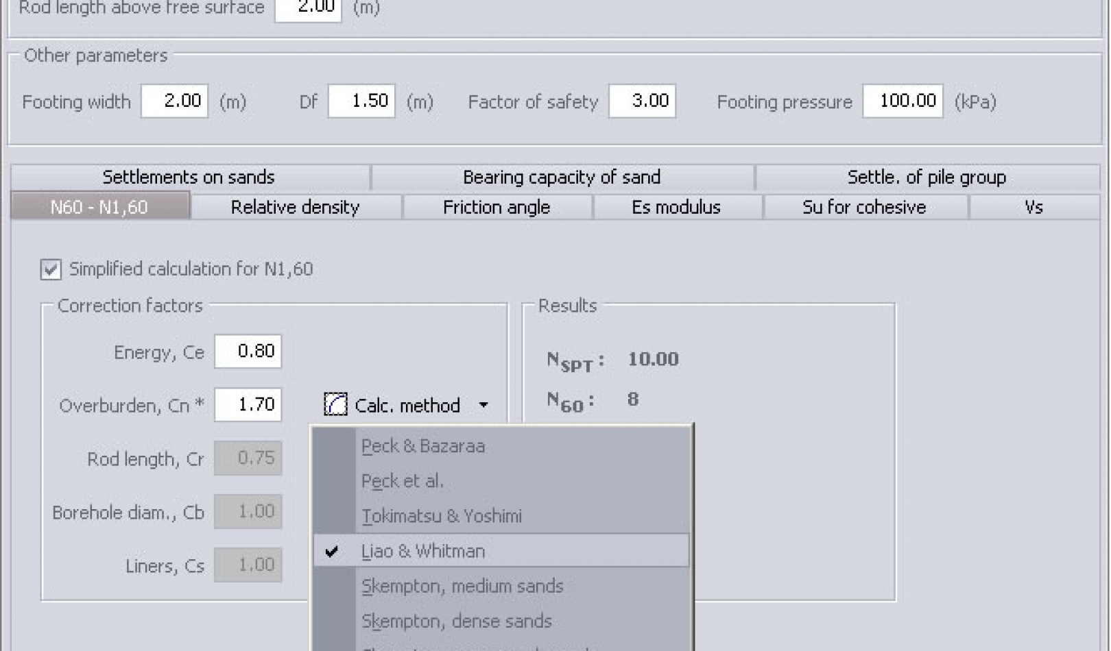 SPTCorr v.4.0 – SPT correlation software - GeoLogismiki
